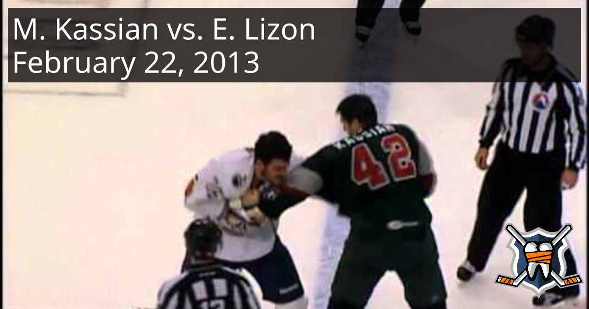 Matt Kassian vs. Erick Lizon, February 22, 2013 - Houston Aeros vs ...