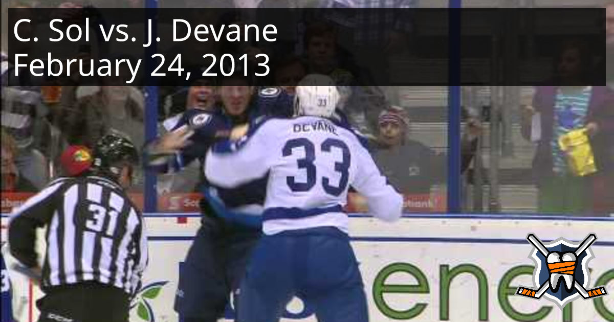 Cody Sol vs. Jamie Devane, February 24, 2013 - St. John's IceCaps vs ...