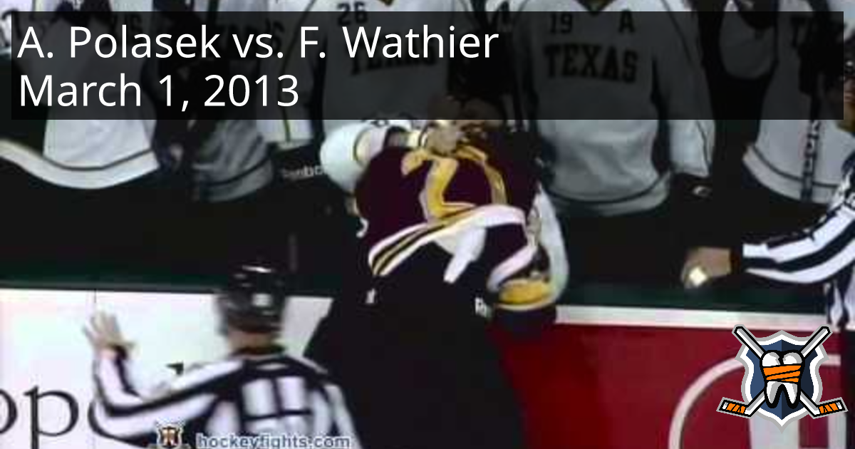 Adam Polasek vs. Francis Wathier, March 1, 2013 - Chicago Wolves vs ...