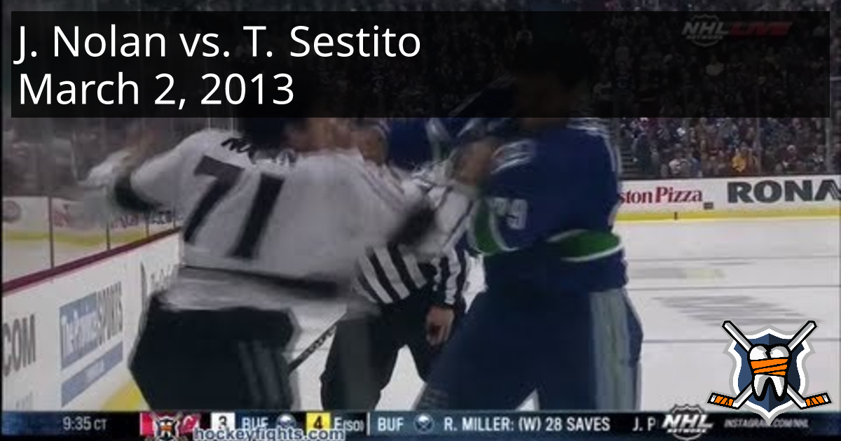 Jordan Nolan vs. Tom Sestito, March 2, 2013 - Los Angeles Kings vs ...