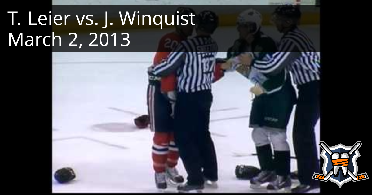 Taylor Leier vs. Josh Winquist, March 2, 2013 - Portland Winterhawks vs ...