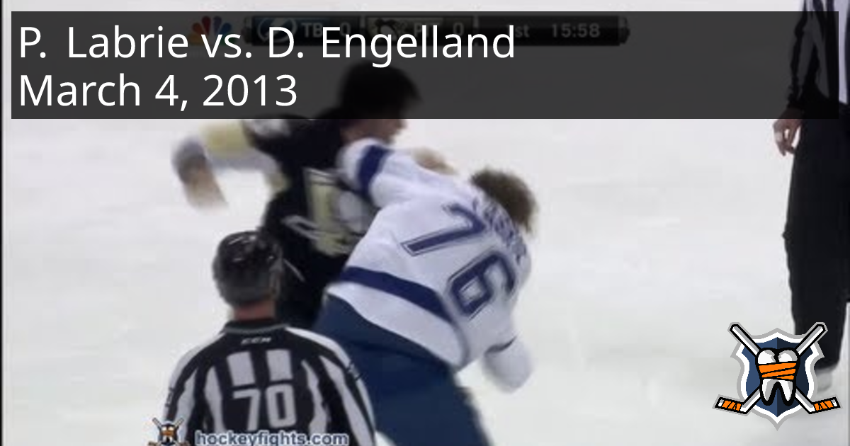 Pierre-Cedric Labrie vs. Deryk Engelland, March 4, 2013 - Tampa Bay ...