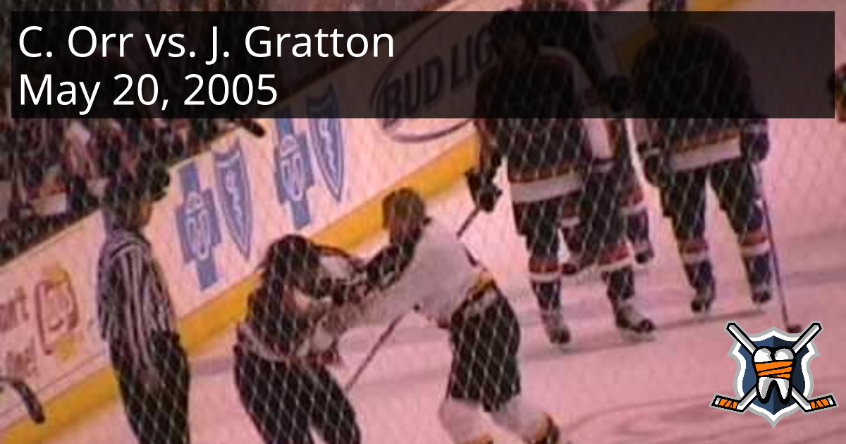 Colton Orr vs. Josh Gratton, May 20, 2005 - Providence Bruins vs ...