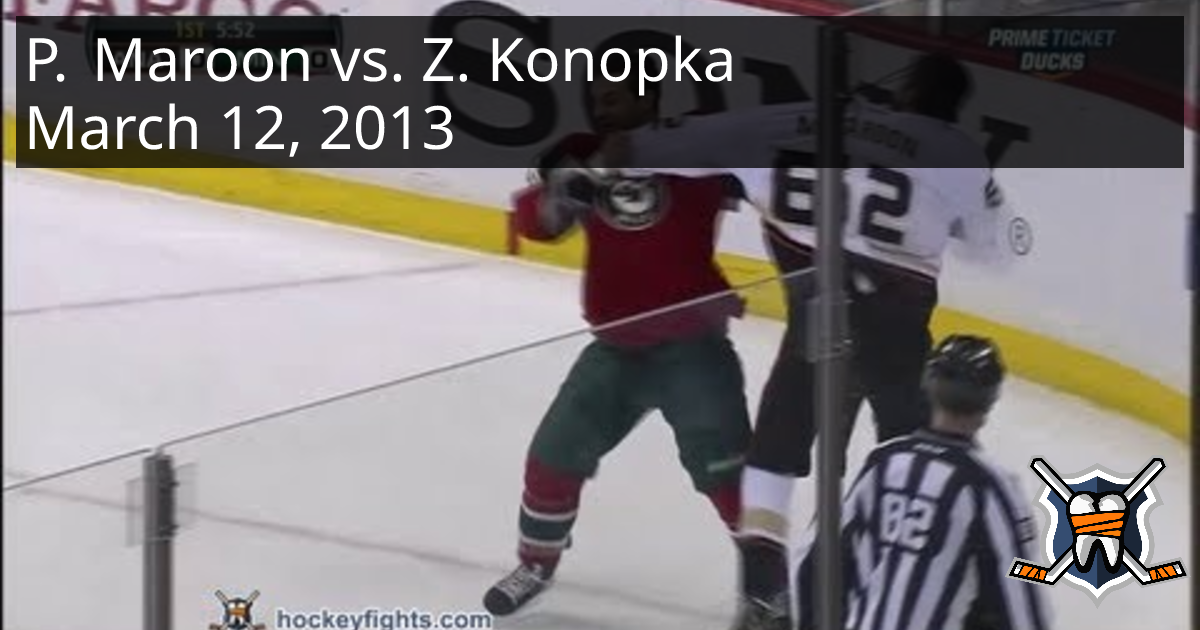 Pat Maroon vs. Zenon Konopka, March 12, 2013 - Anaheim Ducks vs ...