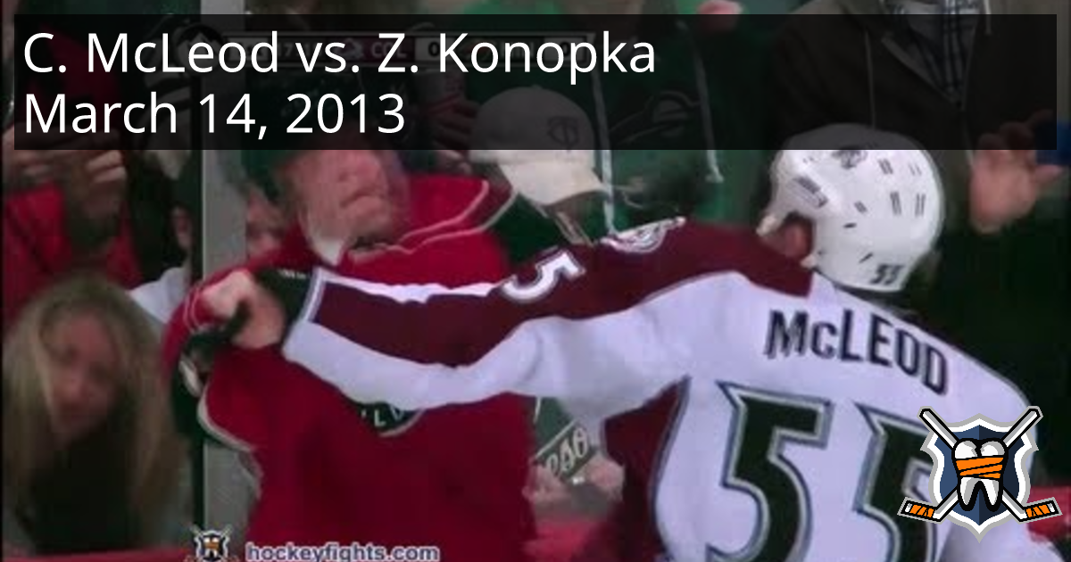 Cody McLeod vs. Zenon Konopka, March 14, 2013 - Colorado Avalanche vs ...