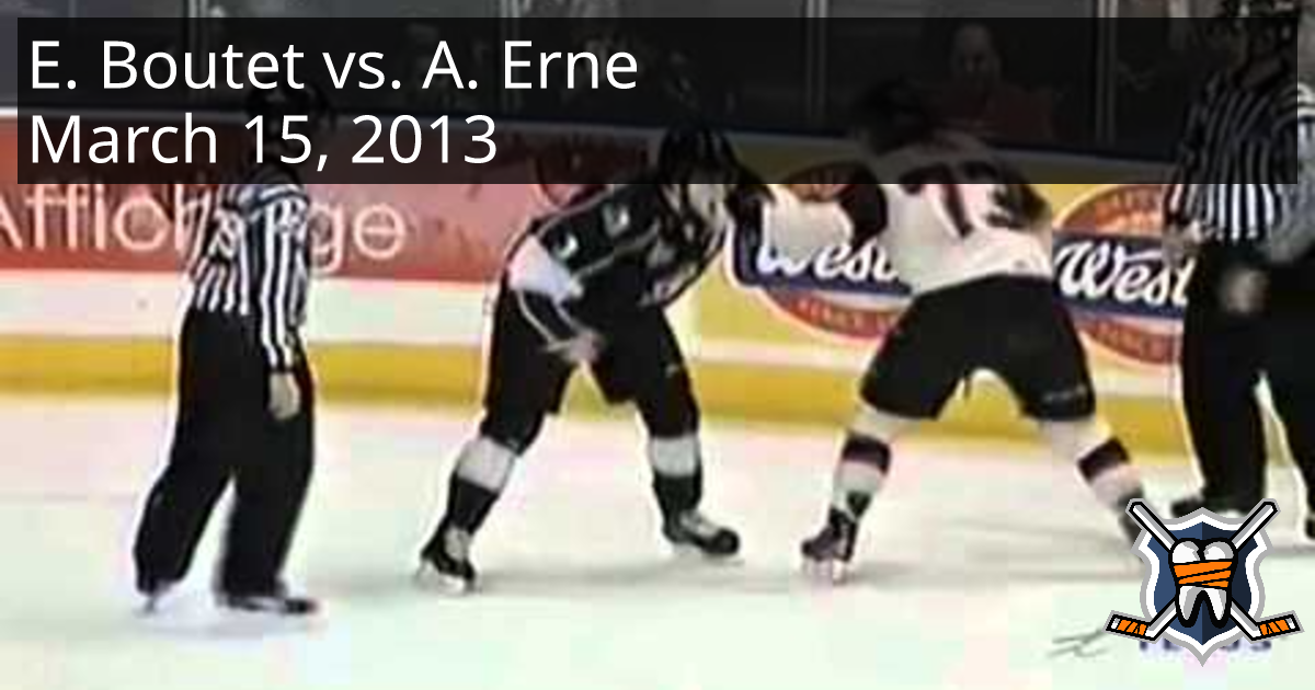 Etienne Boutet vs. Adam Erne, March 15, 2013 - Gatineau Olympiques vs ...