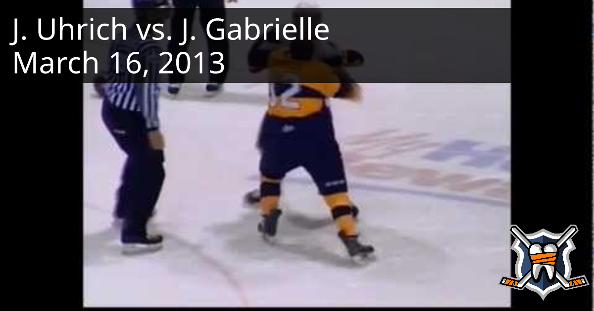 Josh Uhrich vs. Jesse Gabrielle, March 16, 2013 - Moose Jaw Warriors vs ...