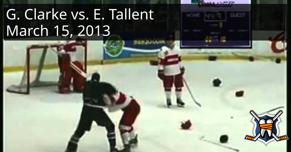 Garrett Clarke vs. Eric Tallent, March 15, 2013 - Allen Americans vs ...