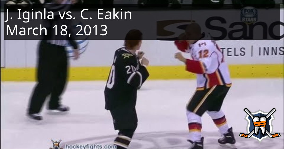 Jarome Iginla vs. Cody Eakin, March 18, 2013 - Calgary Flames vs ...