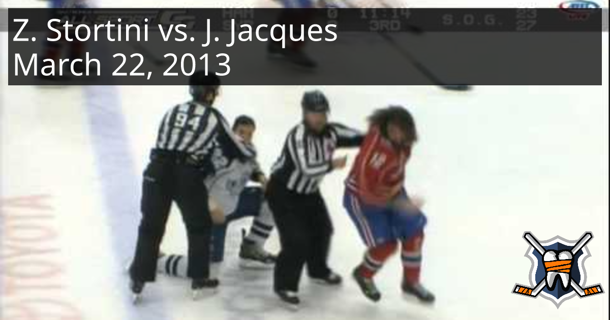 Zack Stortini vs. Jean-Francois Jacques, March 22, 2013 - Hamilton ...