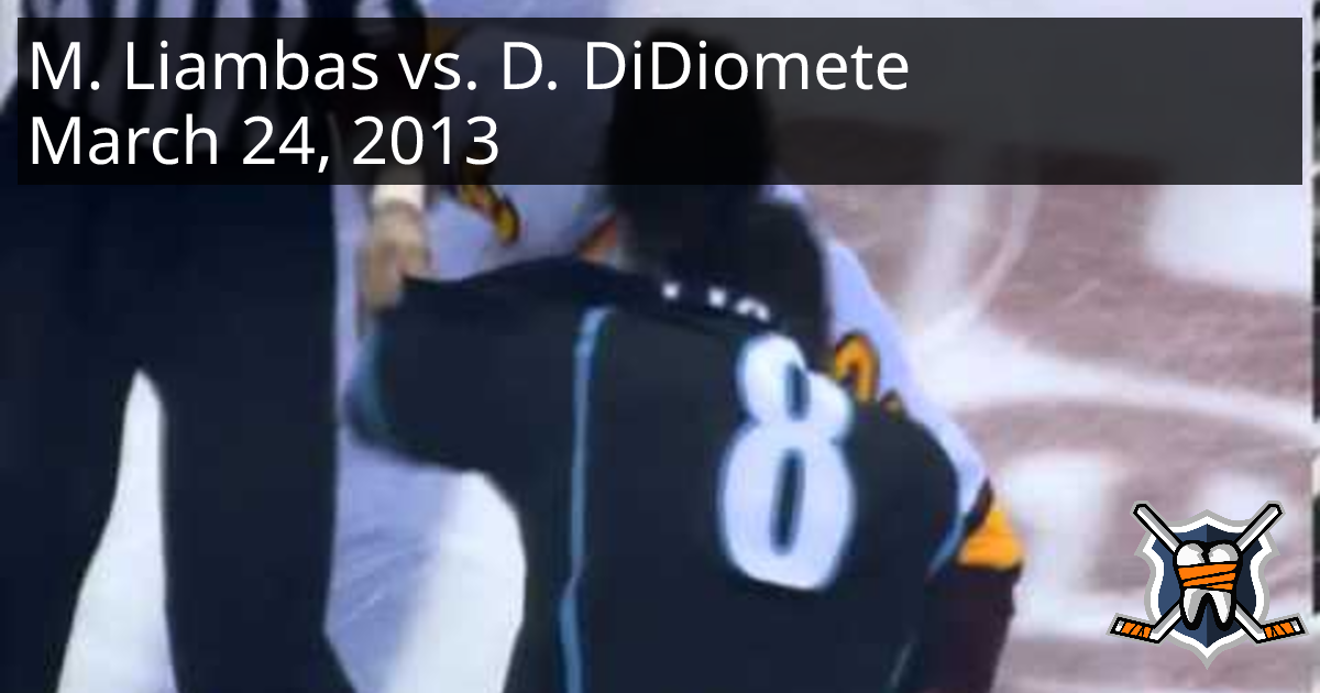 Mike Liambas vs. Devin DiDiomete, March 24, 2013 - Milwaukee Admirals ...