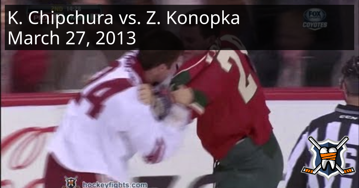 Kyle Chipchura vs. Zenon Konopka, March 27, 2013 - Arizona Coyotes vs ...