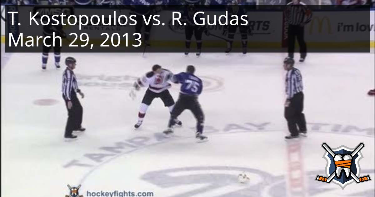 Tom Kostopoulos vs. Radko Gudas, March 29, 2013 - New Jersey Devils vs ...
