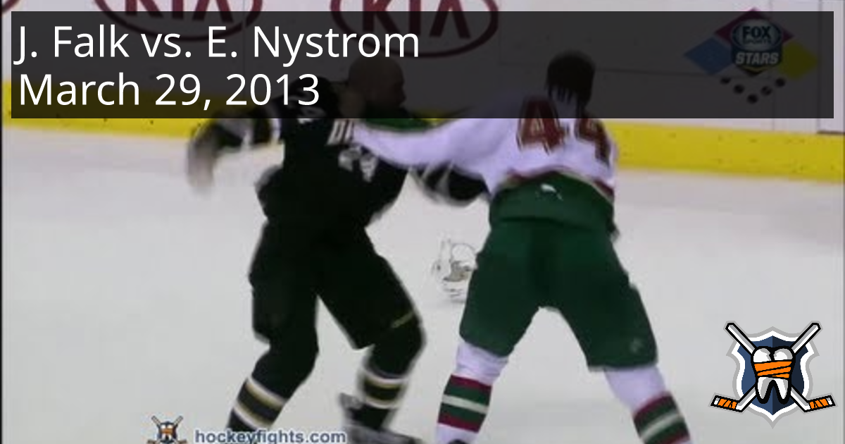Justin Falk vs. Eric Nystrom, March 29, 2013 - Minnesota Wild vs ...