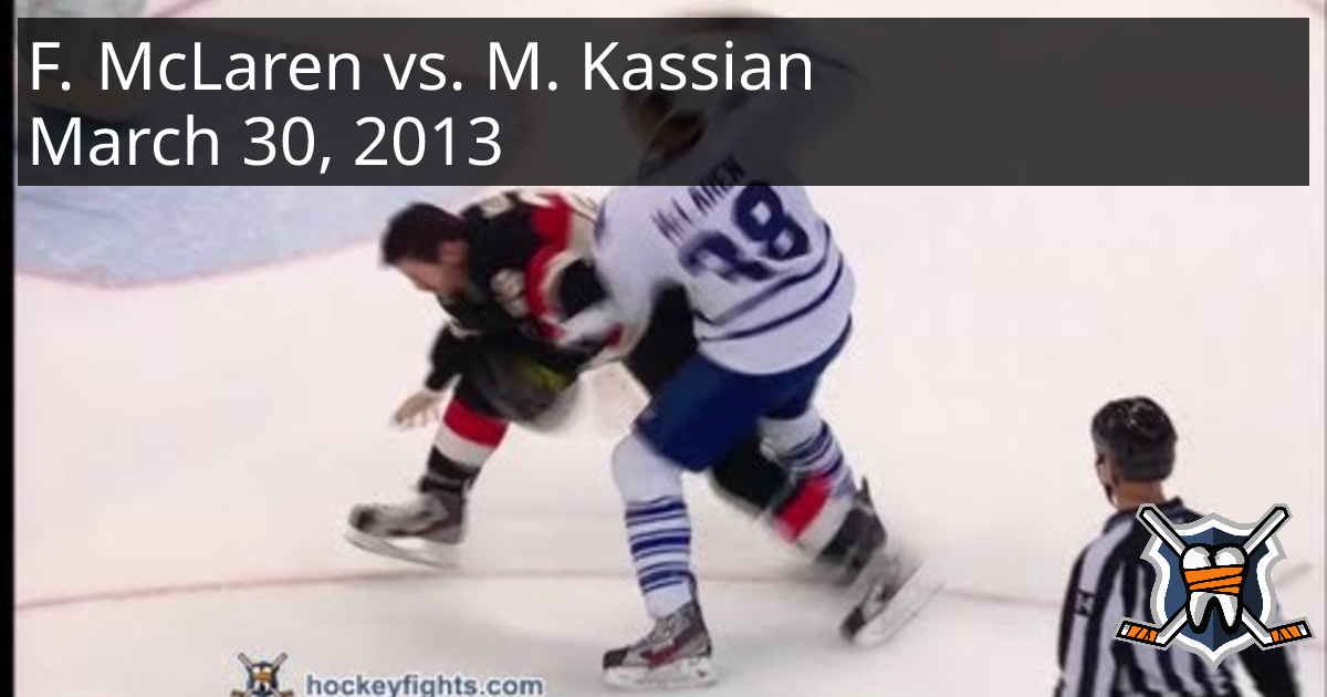 Frazer McLaren vs. Matt Kassian, March 30, 2013 - Toronto Maple Leafs ...