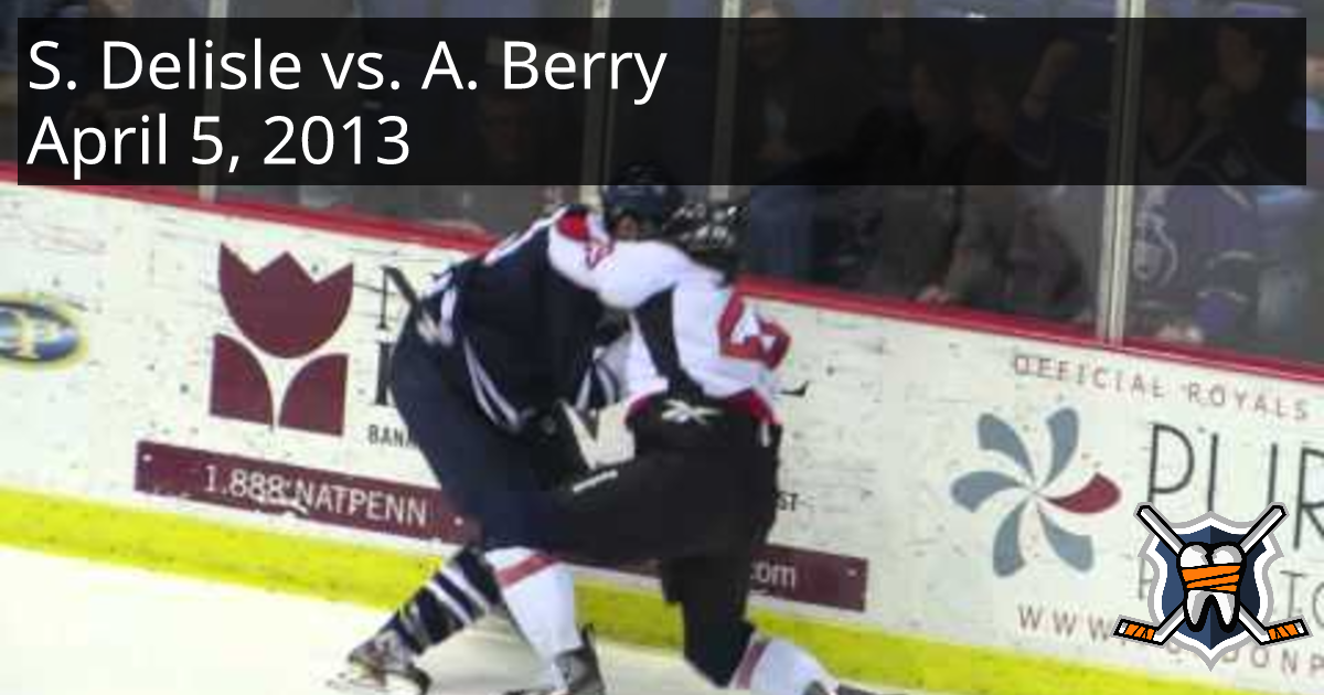 Steven Delisle vs. Alex Berry, April 5, 2013 - Greenville Swamp Rabbits ...
