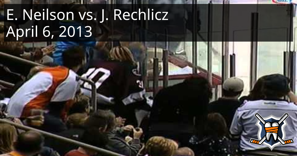 Eric Neilson vs. Joel Rechlicz, April 6, 2013 - Syracuse Crunch vs ...