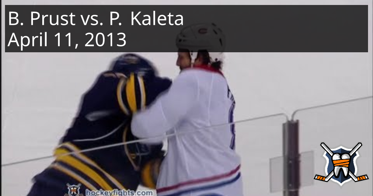 Brandon Prust vs. Patrick Kaleta, April 11, 2013 - Montreal Canadiens ...