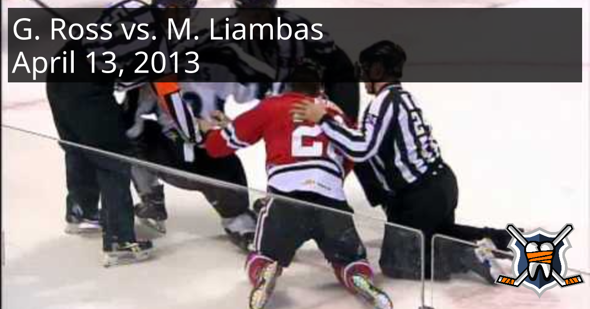 Garret Ross vs. Mike Liambas, April 13, 2013 - Rockford IceHogs vs ...