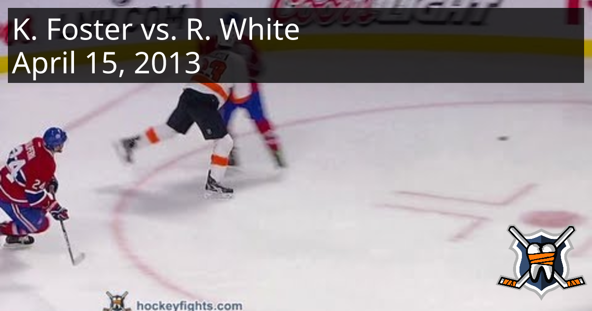 Kurtis Foster vs. Ryan White, April 15, 2013 - Philadelphia Flyers vs ...