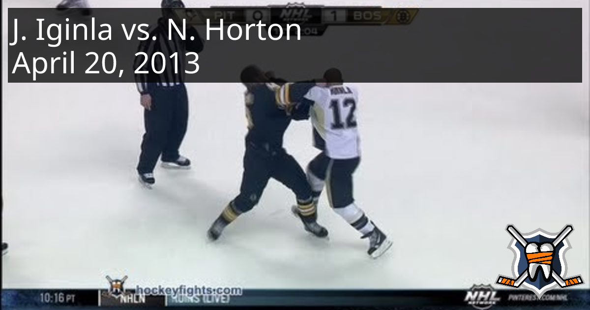 Jarome Iginla vs. Nathan Horton, April 20, 2013 - Pittsburgh Penguins ...