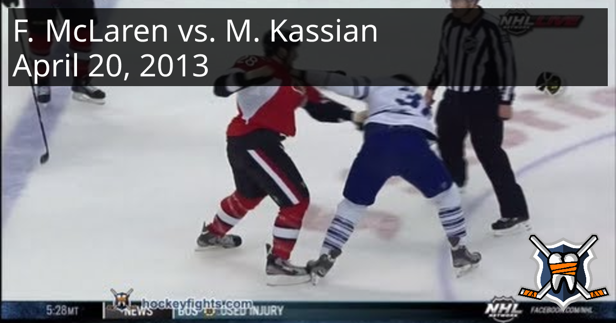 Frazer McLaren vs. Matt Kassian, April 20, 2013 - Toronto Maple Leafs ...