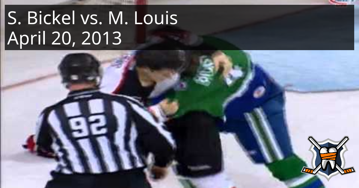 Stu Bickel vs. Mark Louis, April 20, 2013 - Hartford Wolf Pack vs ...