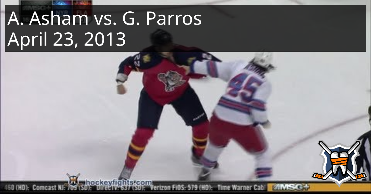 Arron Asham vs. George Parros, April 23, 2013 - New York Rangers vs ...