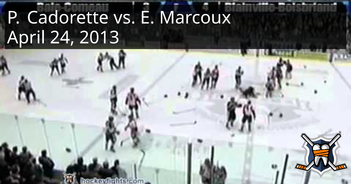 Philippe Cadorette vs. Etienne Marcoux, April 24, 2013 - Baie-Comeau ...