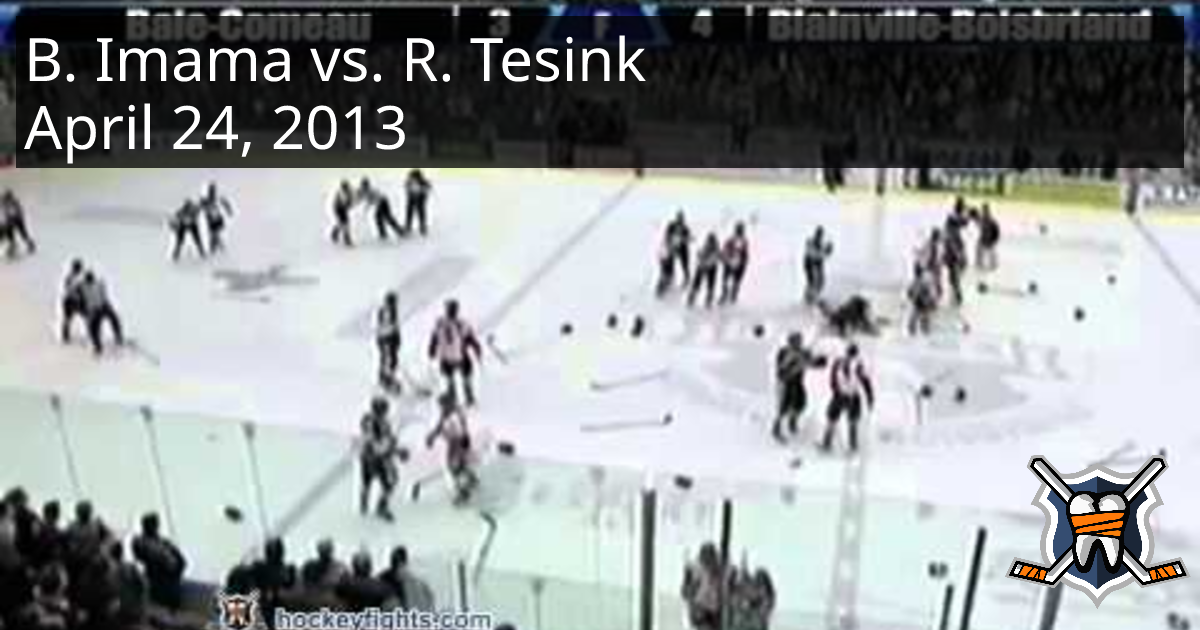 Bokondji Imama vs. Ryan Tesink, April 24, 2013 - Baie-Comeau Drakkar vs ...