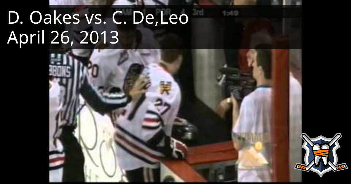 Devin Oakes vs. Chase De Leo, April 26, 2013 - Kamloops Blazers vs ...