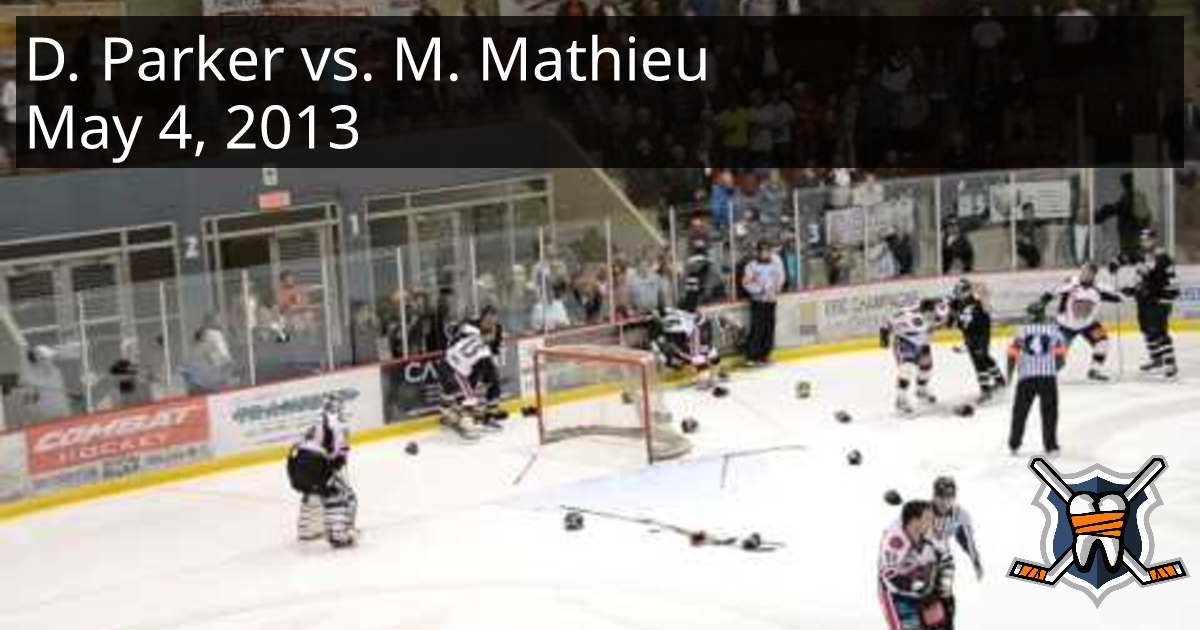 Derek Parker vs. Maxime Mathieu, May 4, 2013 - Marquis de Jonquière vs. Éperviers de Sorel-Tracy ...