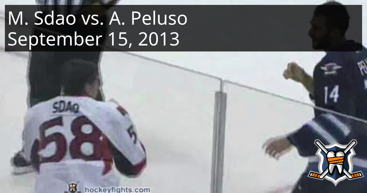 Michael Sdao vs. Anthony Peluso, September 15, 2013 - Ottawa Senators ...