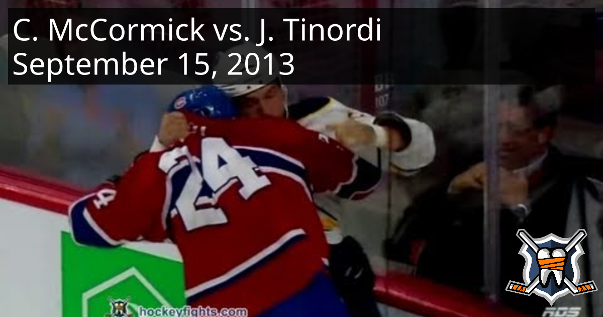 Cody McCormick vs. Jarred Tinordi, September 15, 2013 - Buffalo Sabres ...