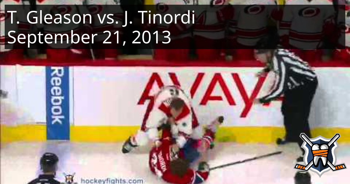Tim Gleason vs. Jarred Tinordi, September 21, 2013 - Carolina ...