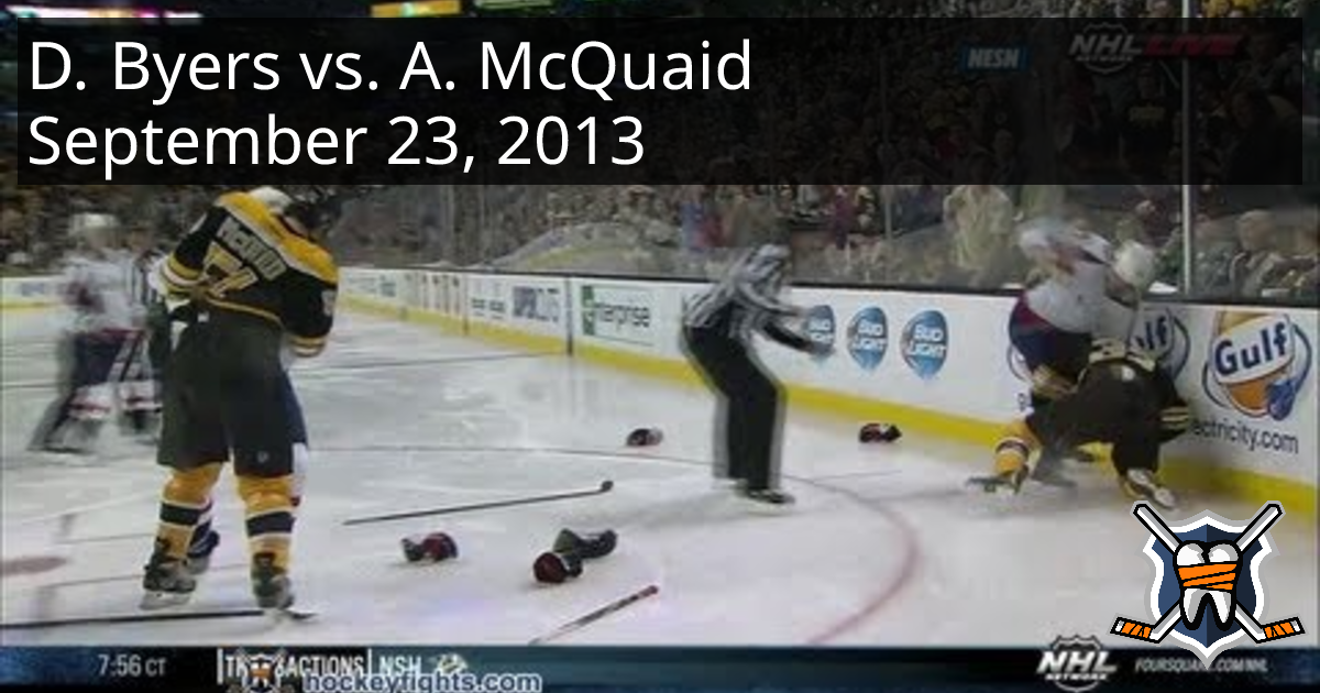 Dane Byers vs. Adam McQuaid, September 23, 2013 - Washington Capitals ...