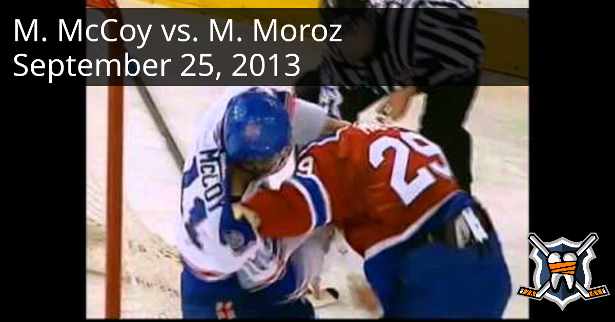 Marc McCoy vs. Mitch Moroz, September 25, 2013 - Regina Pats vs ...