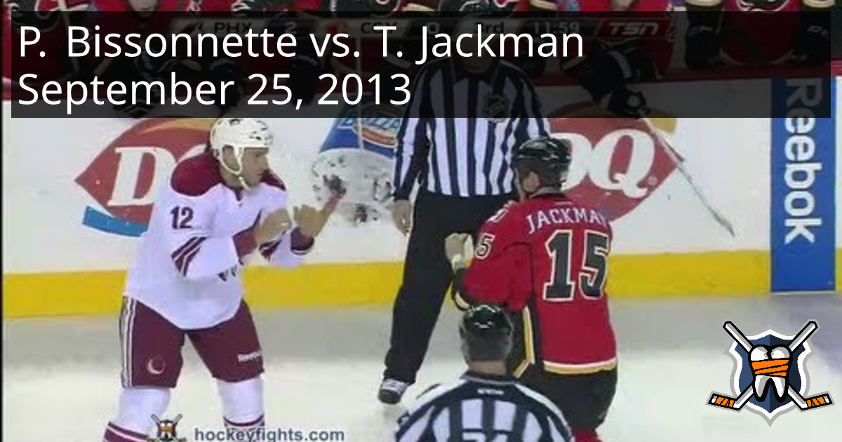 Paul Bissonnette vs. Tim Jackman, September 25, 2013 - Arizona Coyotes ...