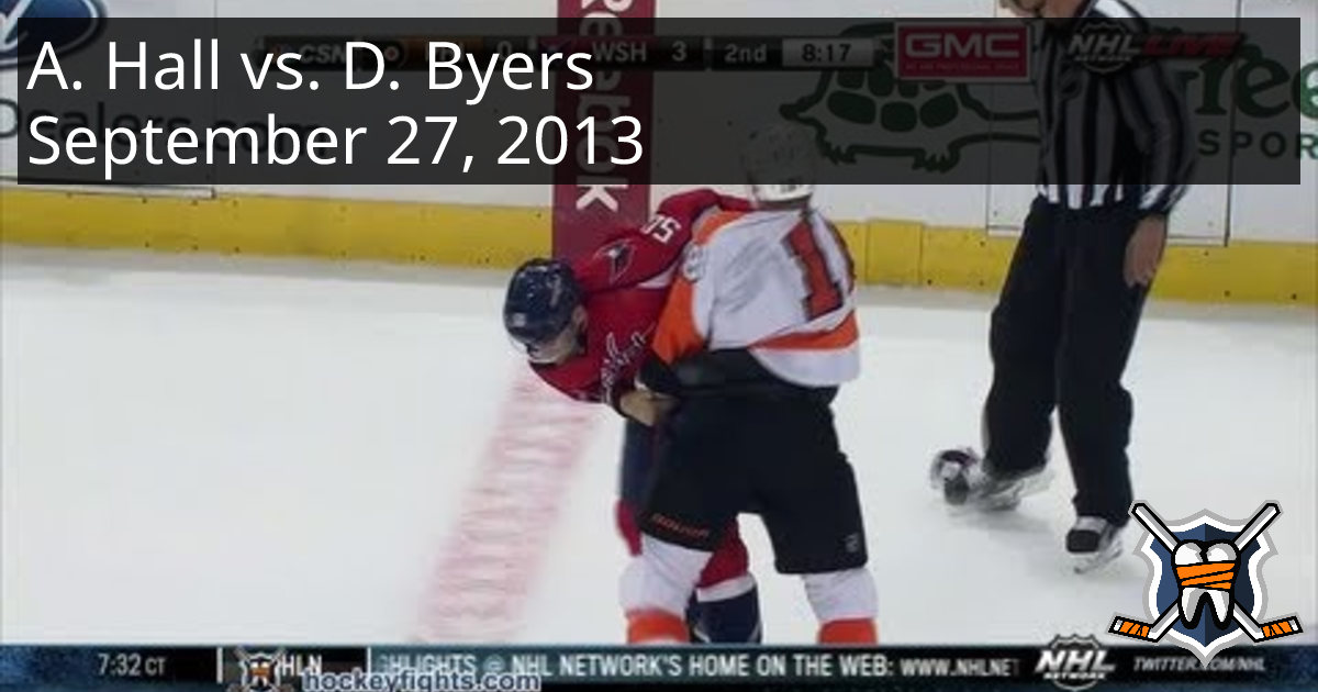 Adam Hall vs. Dane Byers, September 27, 2013 - Philadelphia Flyers vs ...