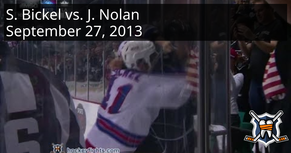 Stu Bickel vs. Jordan Nolan, September 27, 2013 - New York Rangers vs ...