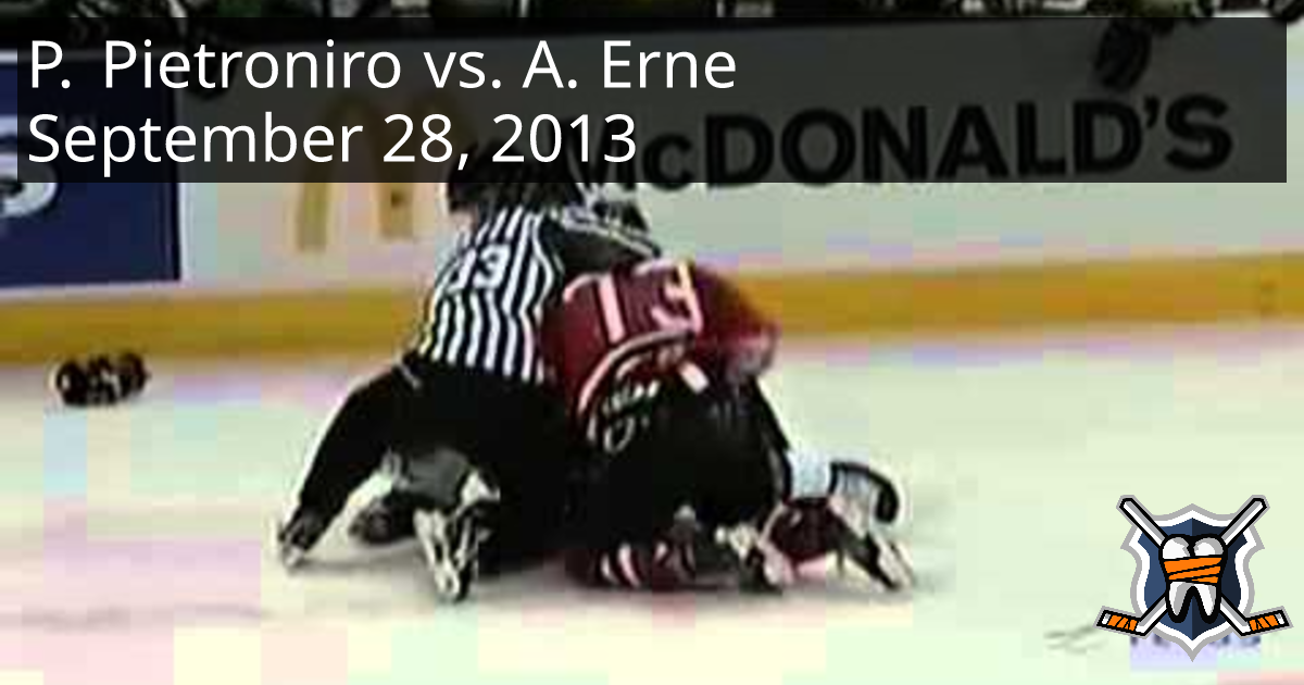 Phil Pietroniro vs. Adam Erne, September 28, 2013 - Val-d'Or Foreurs vs ...