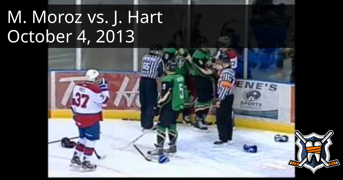 Mitch Moroz vs. Jayden Hart, October 4, 2013 - Edmonton Oil Kings vs ...