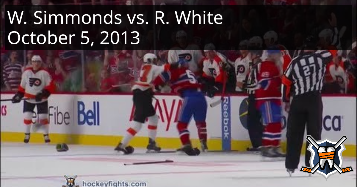 Wayne Simmonds vs. Ryan White, October 5, 2013 - Philadelphia Flyers vs ...