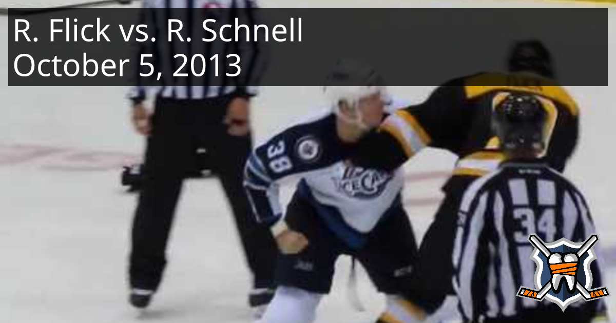 Rob Flick vs. Ryan Schnell, October 5, 2013 - Providence Bruins vs. St ...