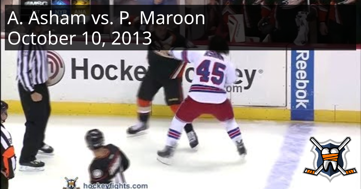 Arron Asham vs. Pat Maroon, October 10, 2013 - New York Rangers vs ...