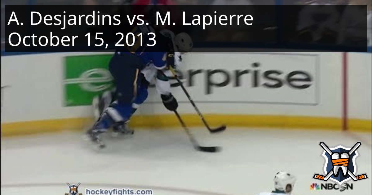 Andrew Desjardins vs. Maxim Lapierre, October 15, 2013 - San Jose ...