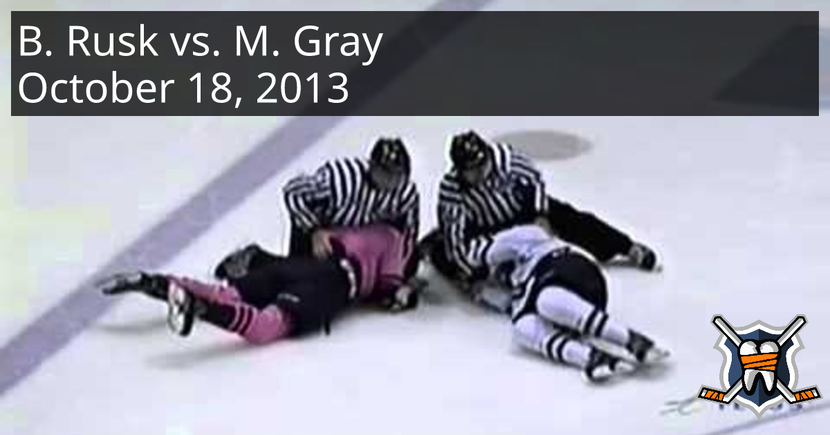 Beau Rusk vs. Mason Gray, October 18, 2013 - Rimouski Océanic vs ...