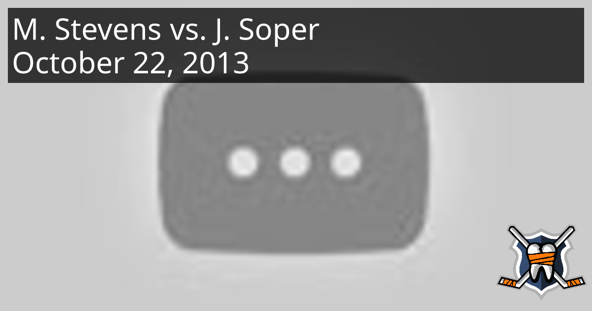 Marc Stevens vs. Jimmy Soper, October 22, 2013 - Guelph Storm vs ...