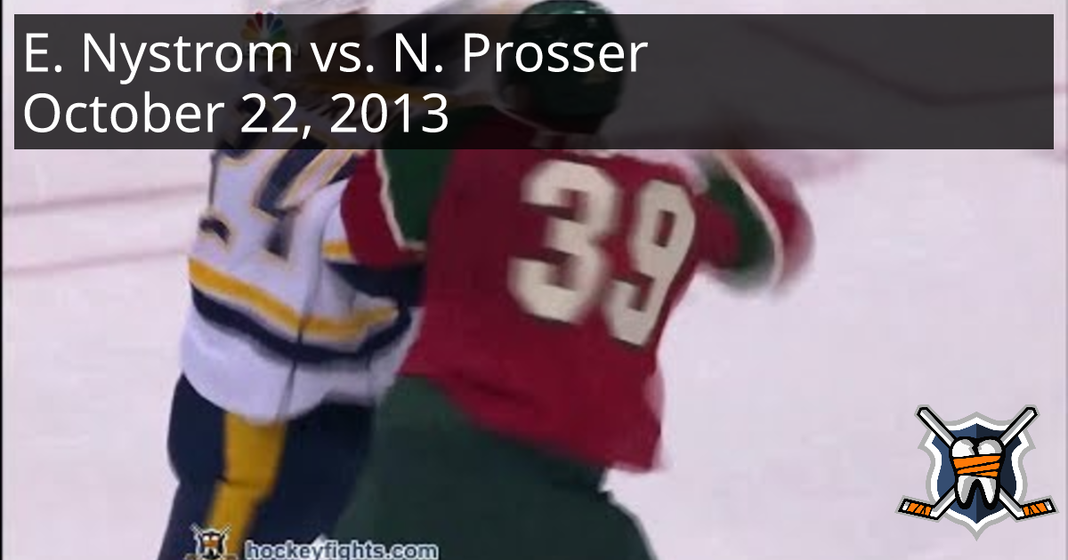 Eric Nystrom vs. Nate Prosser, October 22, 2013 - Nashville Predators vs. Minnesota Wild ...
