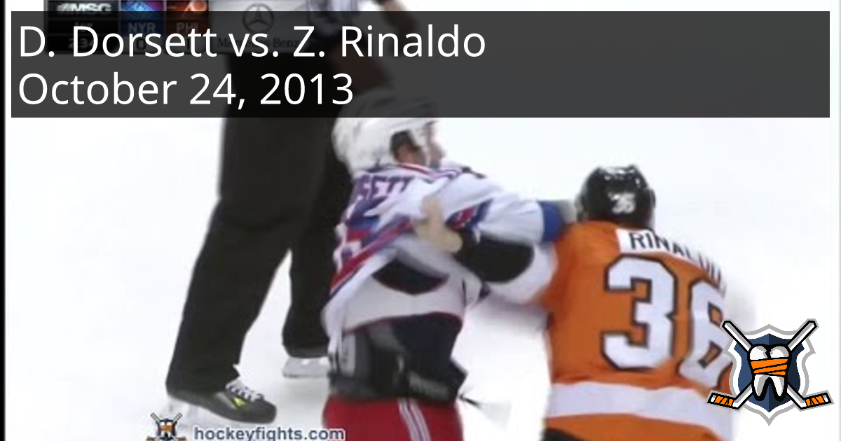 Derek Dorsett vs. Zac Rinaldo, October 24, 2013 - New York Rangers vs ...